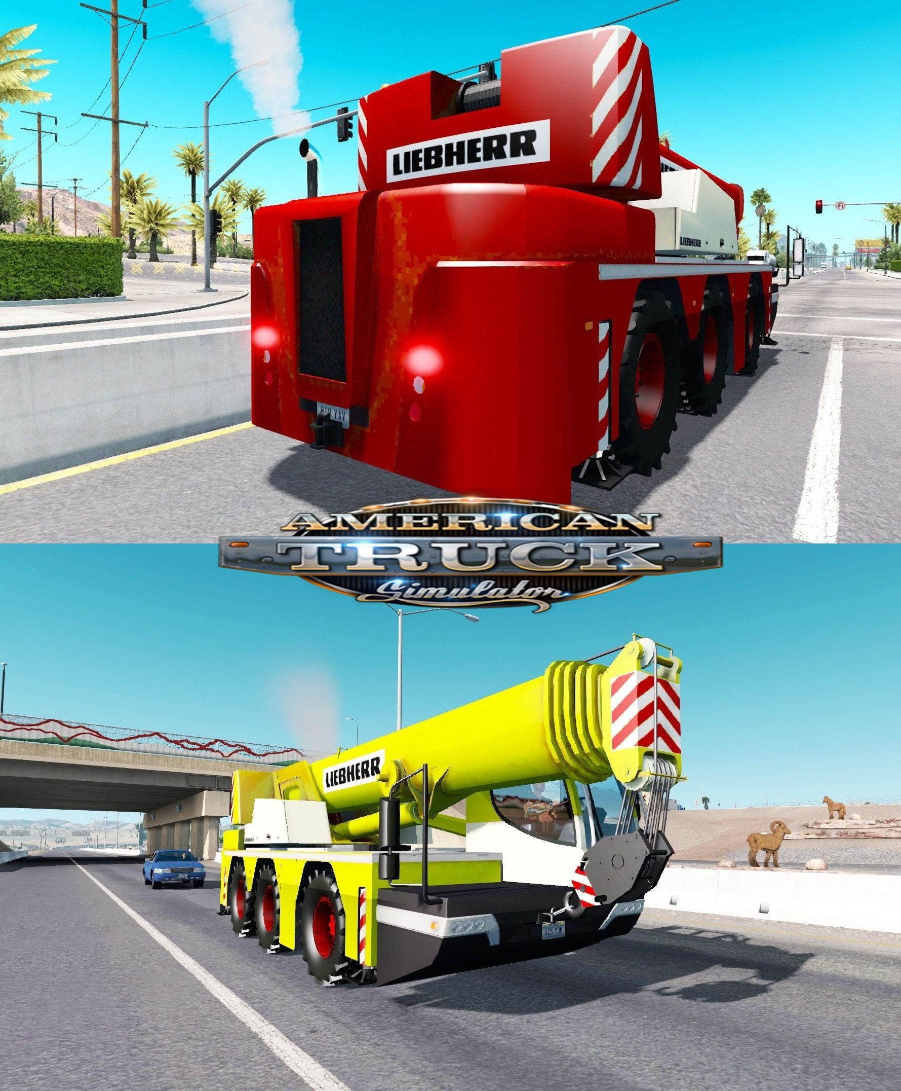 Mobile crane Liebherr in traffic » ATS mods | American Truck Simulator ...