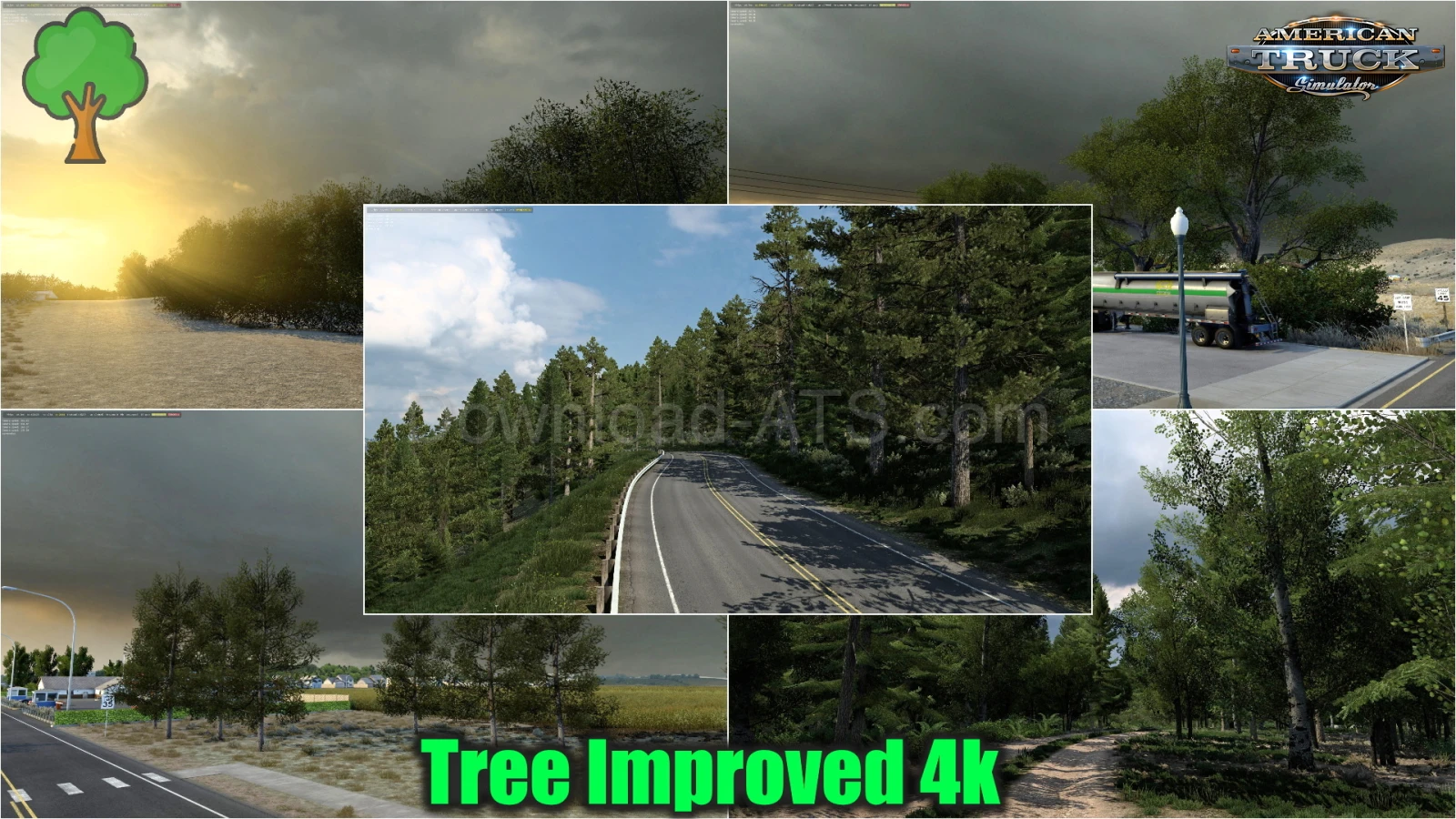 Tree Improved 4k v3.3 By juninho944 (1.57.x) for ATS | TOP
