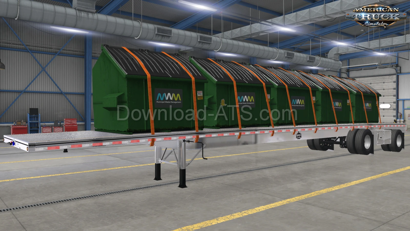 Mac Flatbed Spread Axle Trailer v1.0 (1.55.x) for ATS
